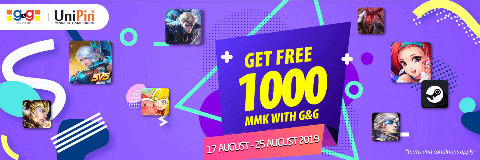 UniPin - Get Free 1000 MMK with G&G Convenience Store