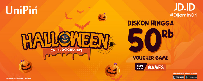 UniPin - Halloween Promo di JDID Diskon hingga Rp 50.000 untuk Voucher Game