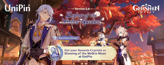 UniPin - GENSHIN IMPACT 2.6: ZEPHYR OF THE VIOLET GARDEN IS NOW LIVE! (PH)