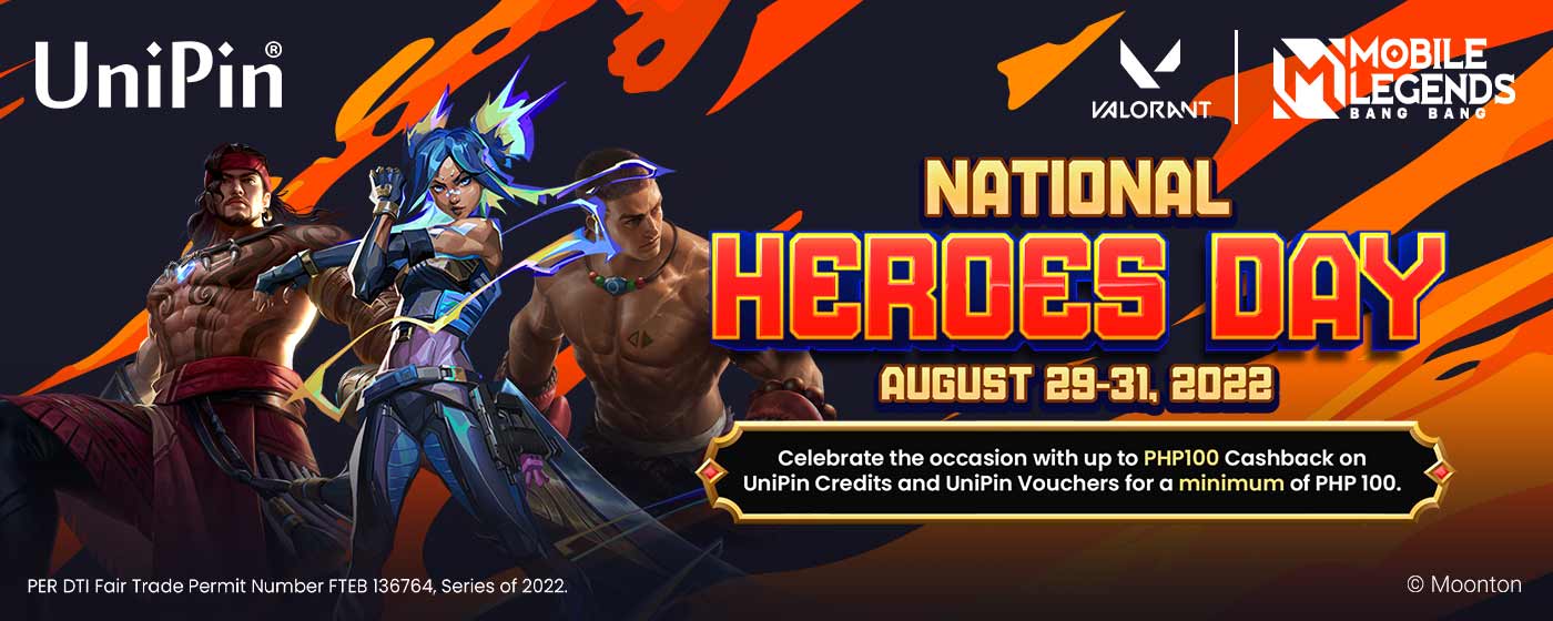 UniPin - National Heroes Day Cashback Promo (PH)