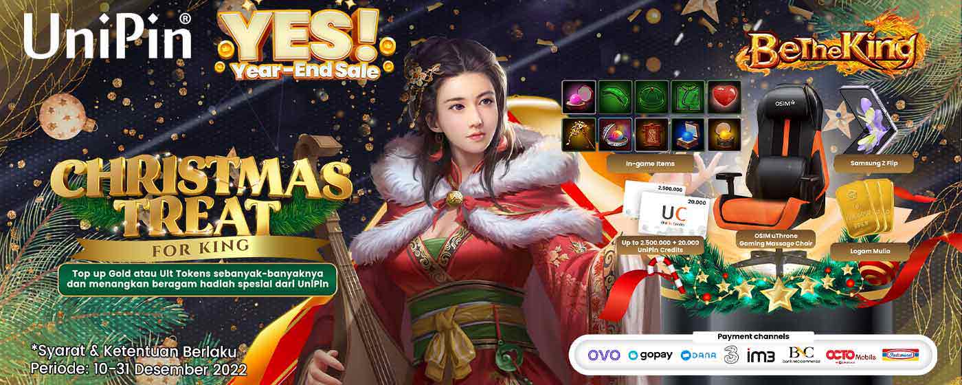 UniPin - [Year-End Sale] Christmas Treat Untuk Raja! Top Up Game Be the ...
