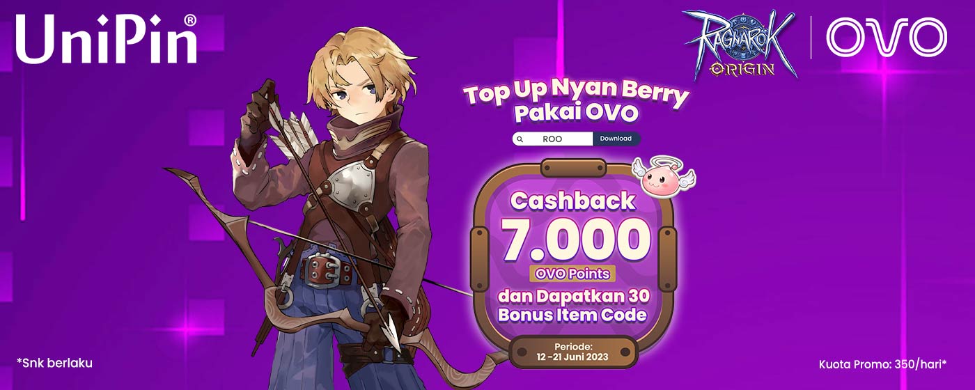 UniPin - Top Up Nyan Berry Ragnarok Origin Pakai OVO Cashback 80% OVO ...