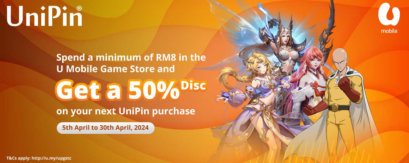 UniPin - U Mobile x UniPin Game Store Campaign: 50% Discount Code For ...