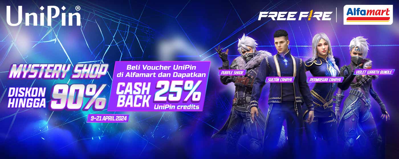 UniPin - FF Mystery Shop Diskon hingga 90% & Cashback hingga 25% UniPin ...