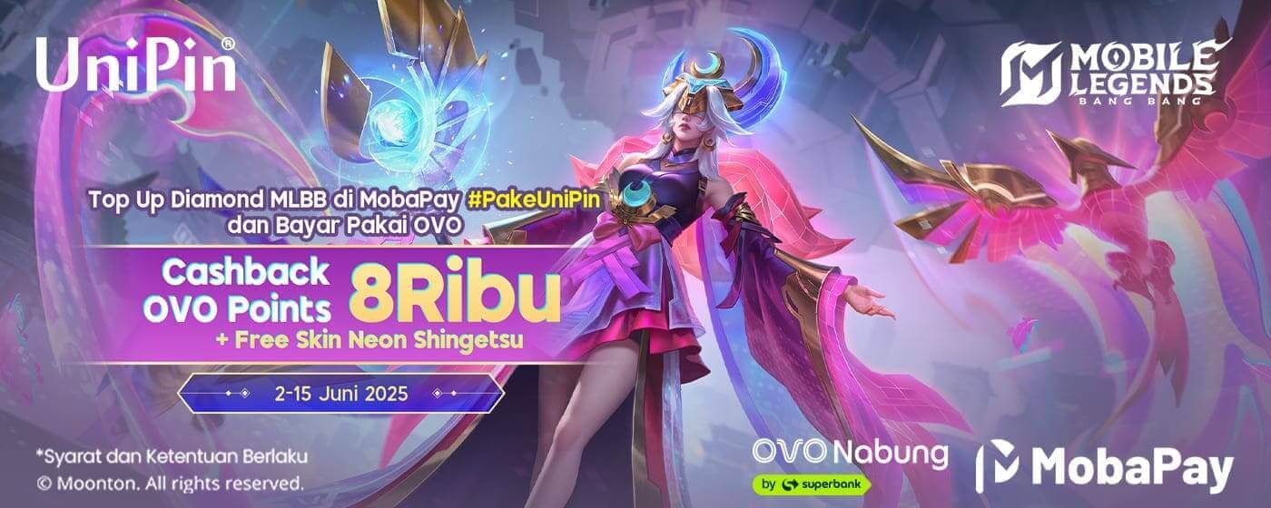 UniPin - Gratis Skin Neon Shingetsu dengan Top Up MLBB Pakai OVO ...