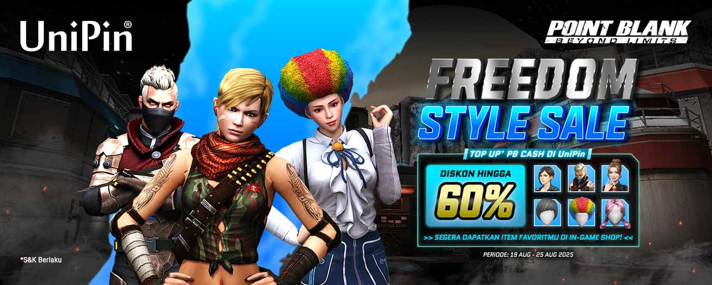 UniPin - Freedom Style Sale - Diskon Hingga 60% di In-Game Shop