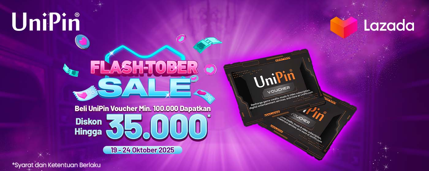UniPin - ⚡FLASH-TOBER SALE: Diskon Spesial hingga IDR 35.000 di Lazada! ⚡