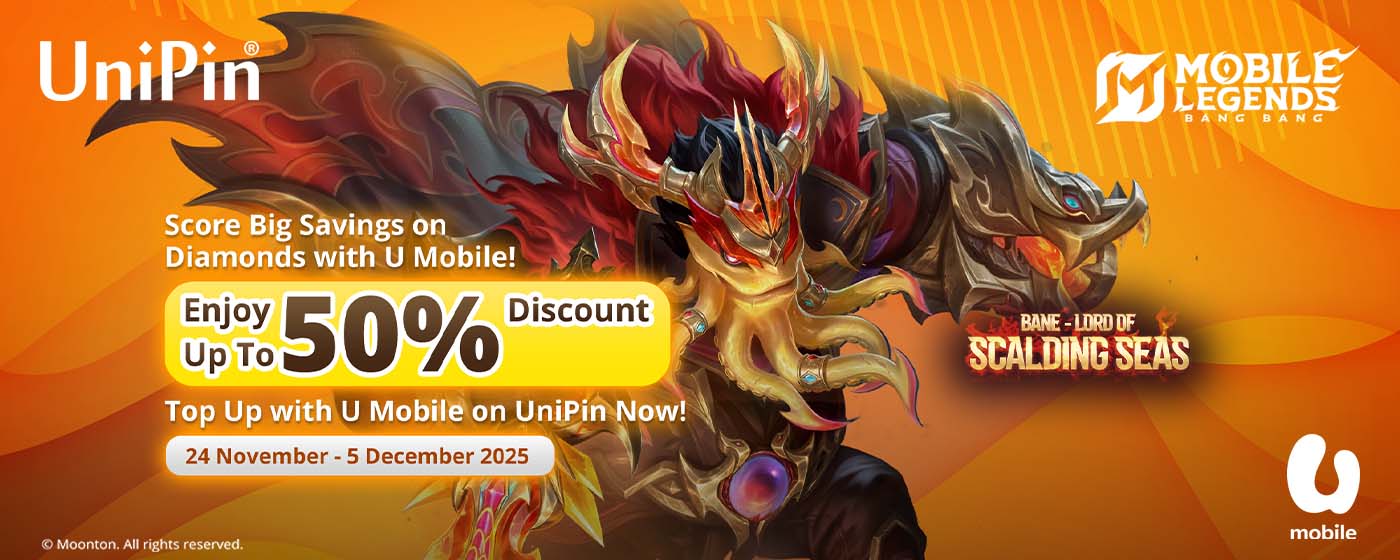 UniPin - ⚡ Power Up Your MLBB Experience with 50% OFF via U Mobile App!