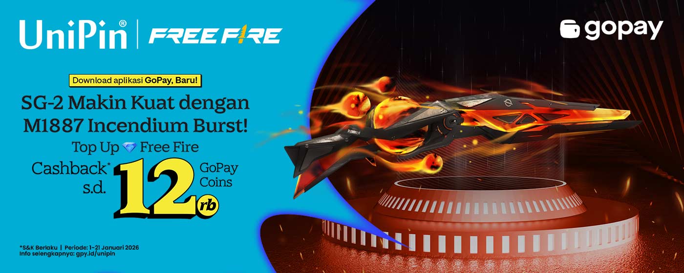 UniPin - M1887 Incendium Burst Hadir di Free Fire, Top Up Pakai GoPay ...